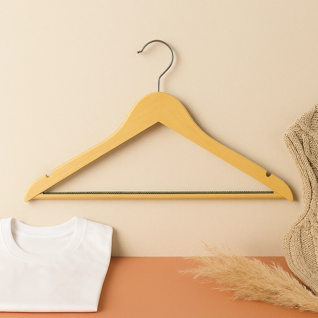 PAIVI Premium Wooden Coat Hangers – 12 Anti-Slip Hangers